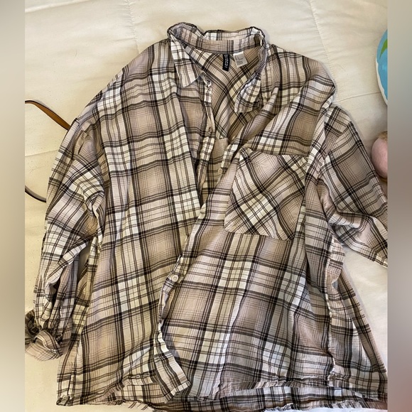 H&M | Tops | Neutral Hm Flannel | Poshmark